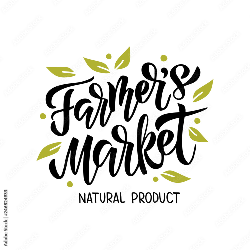 Farmer's Market lettering Stock Vector | Adobe Stock