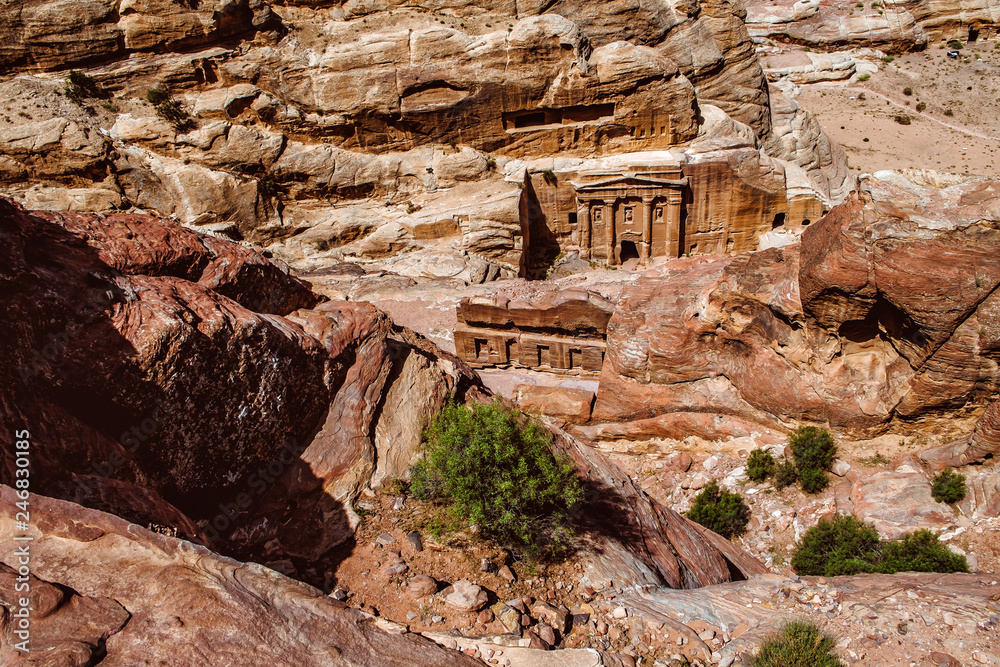 Ruins of Petra, the capital of the kingdom of the Nabateans in ancient ...