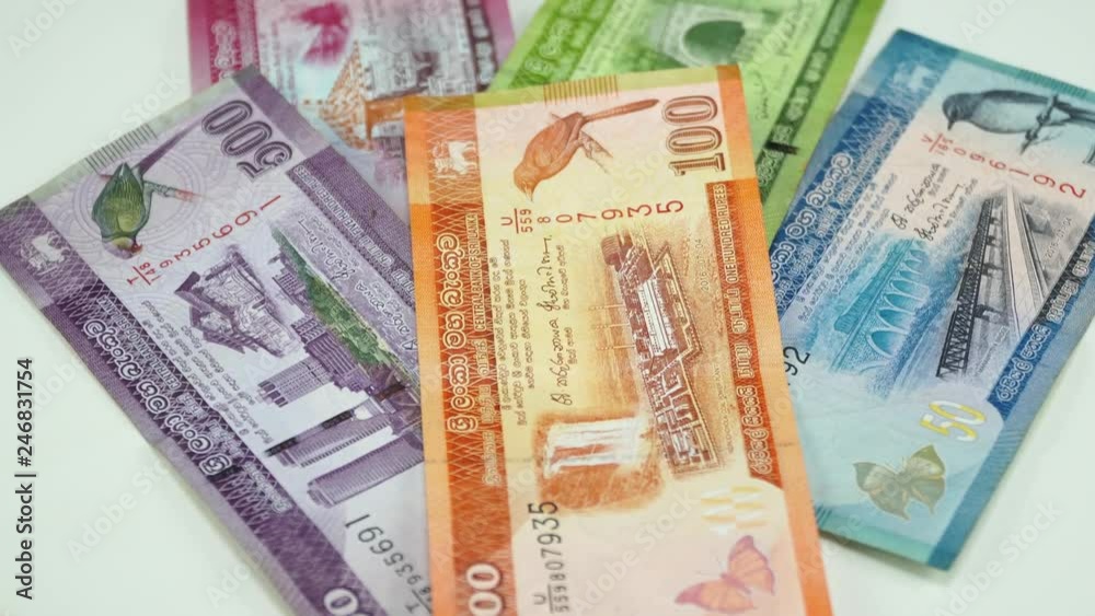 Sri Lankan money. White background on the desk. 4K Stock Video | Adobe ...