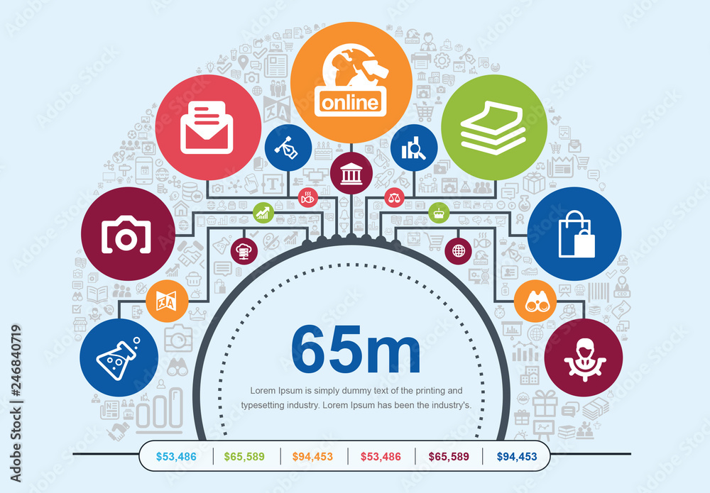Social Media Infographic with Icons Stock Template | Adobe Stock