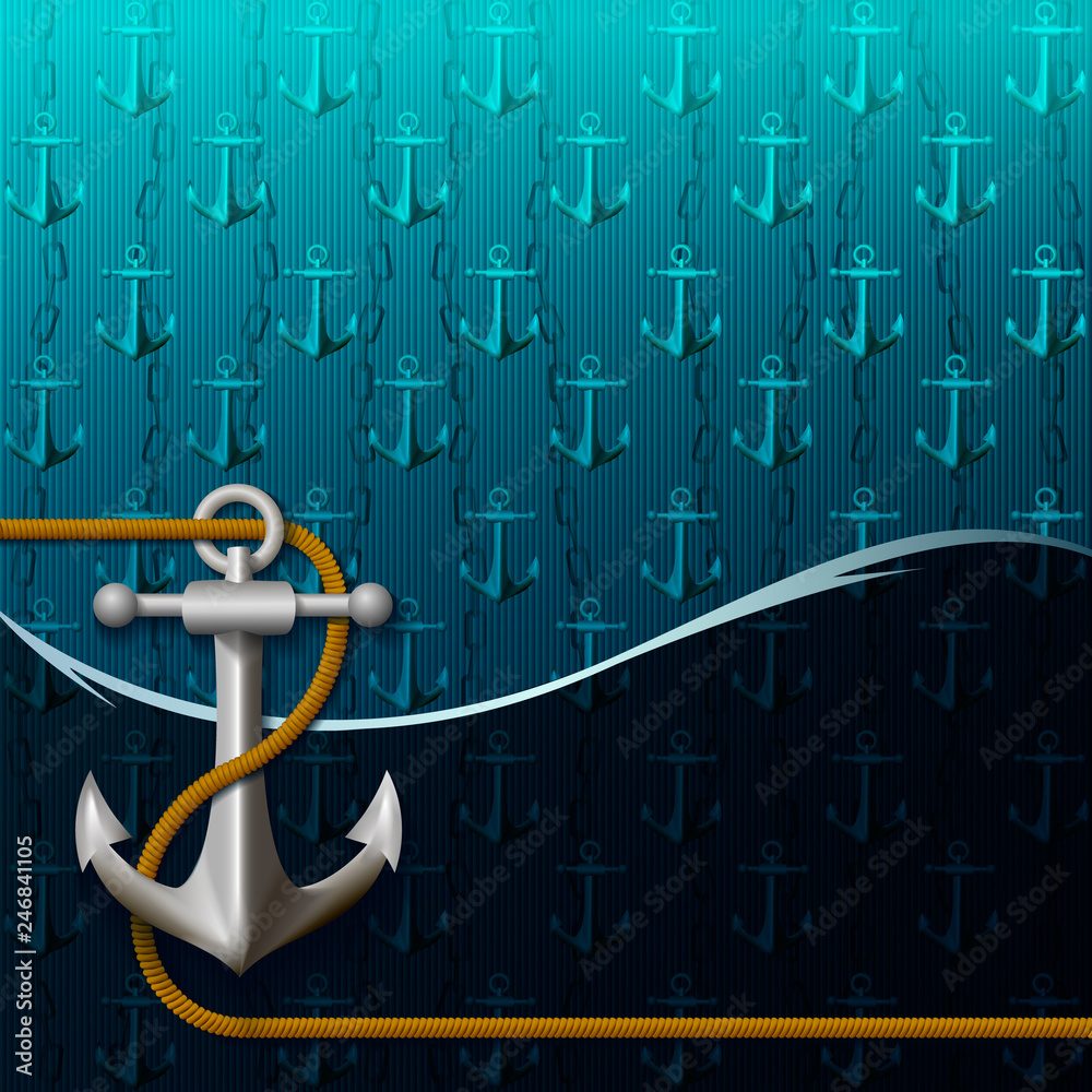 Maritime background with sea anchor. Stock Vector | Adobe Stock