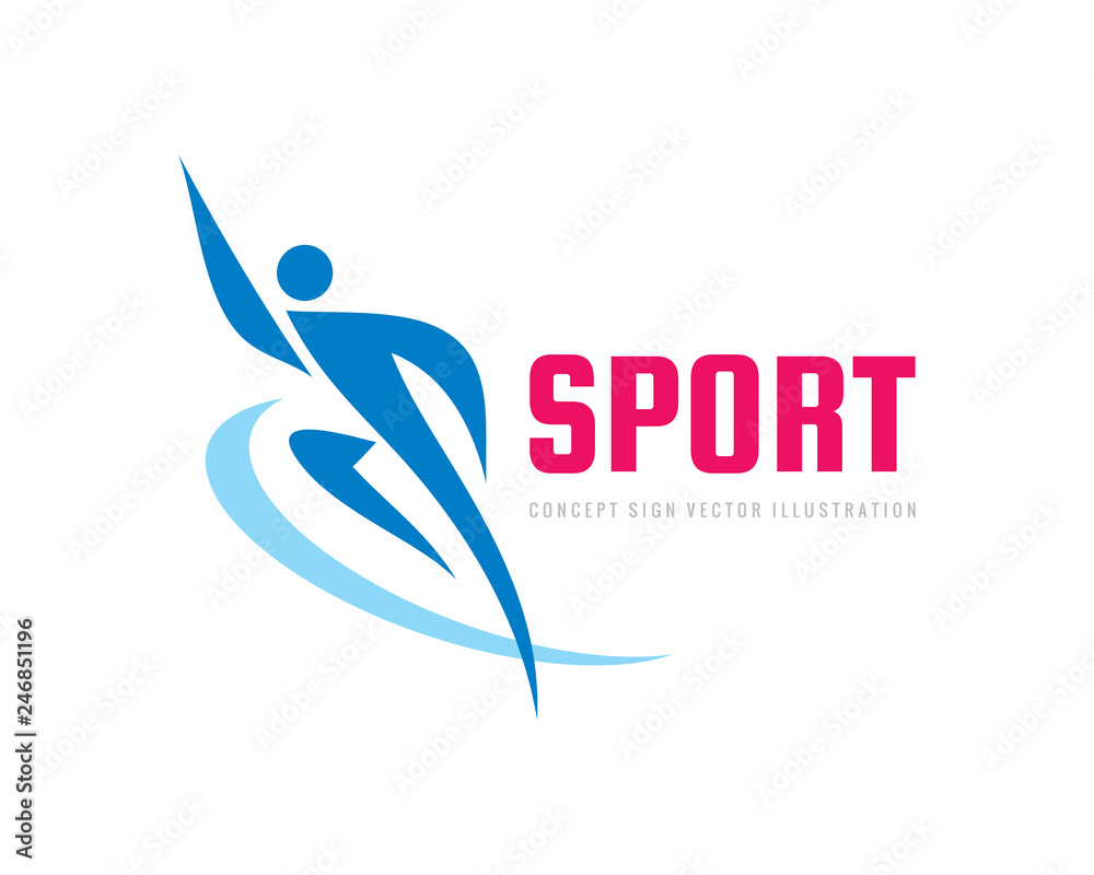 Abstract human character - concept business logo template vector ...