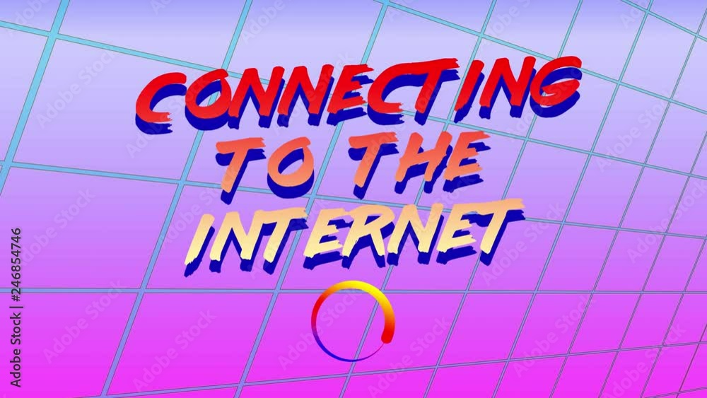 Vidéo Stock CONNECTING TO THE INTERNET screen appearing on a retro 80s ...