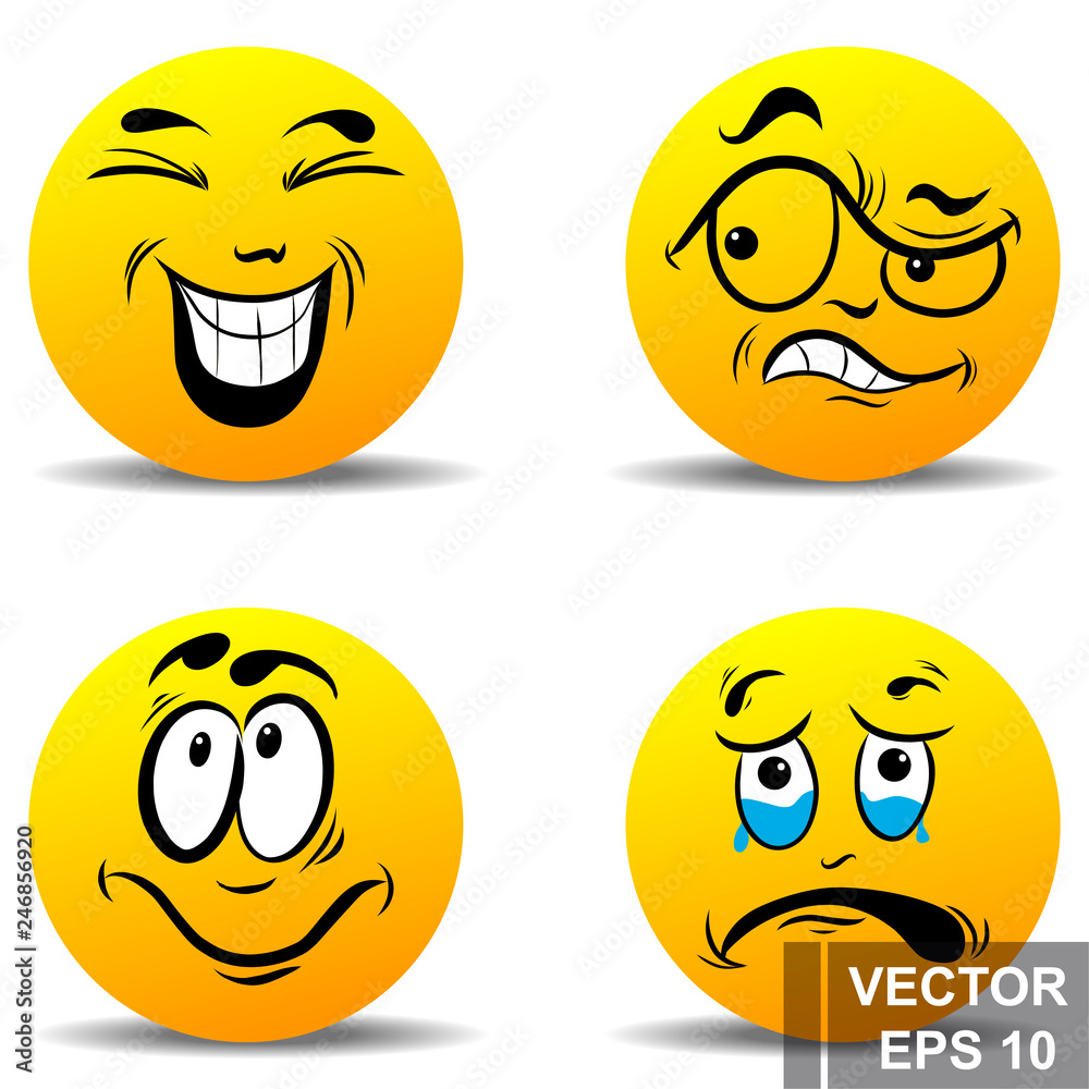 Smile. Cartoon style. Bright. Sweet. Emotions. For your design. Stock ...