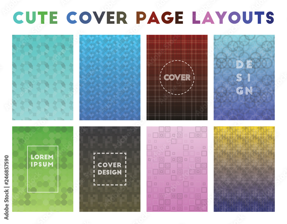 Cute Cover Page Layouts. Actual geometric patterns. Amazing background ...