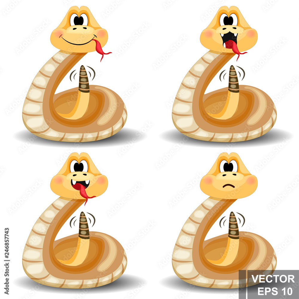Snake. Happy. Cartoon style. Bright. Character. For your design ...