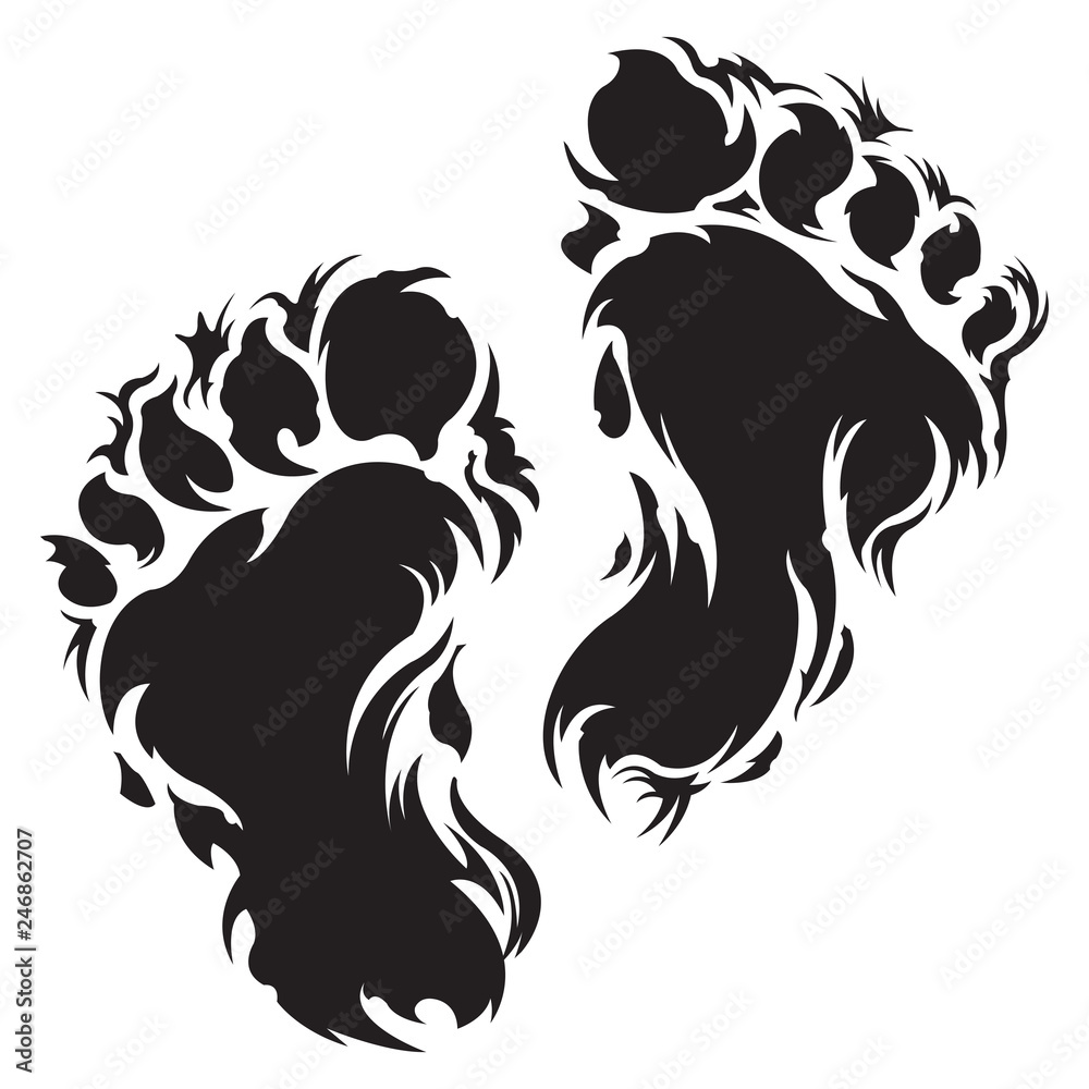 Bigfoot Footprints Vector