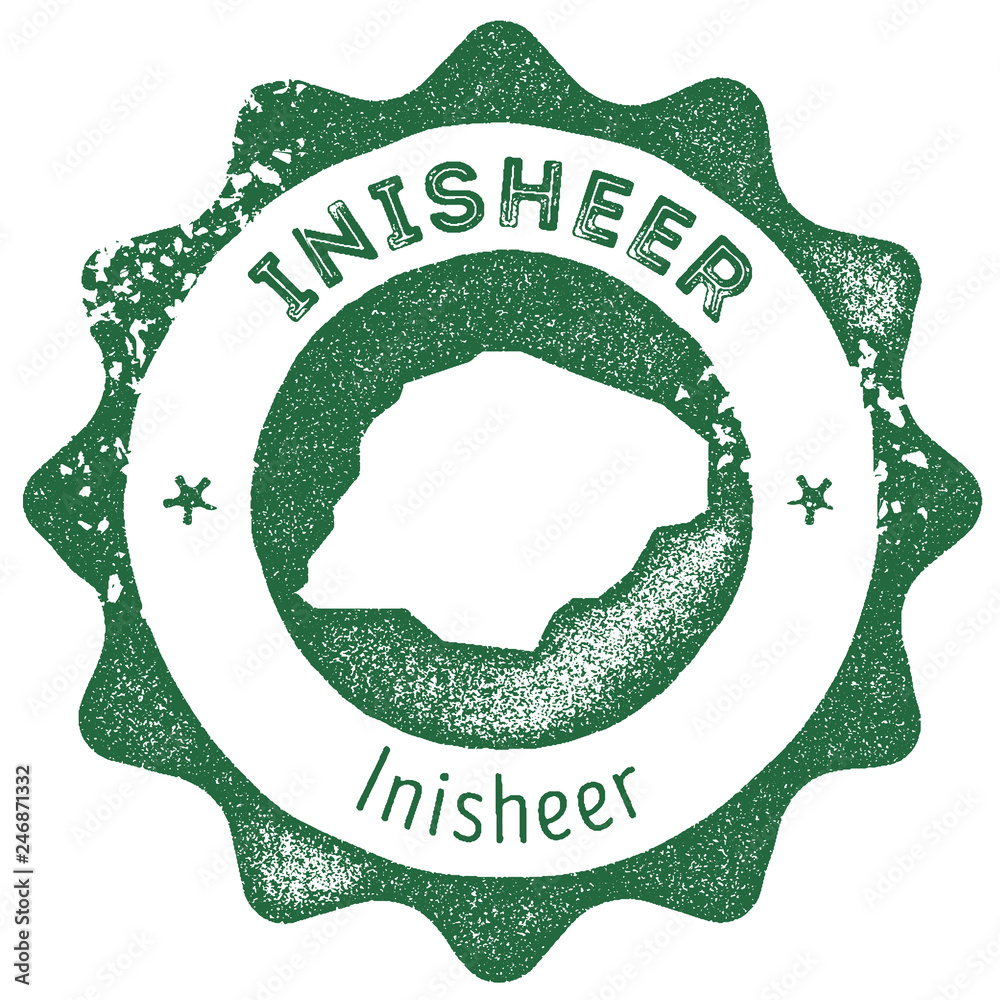 Inisheer map vintage stamp. Retro style handmade label, badge or ...