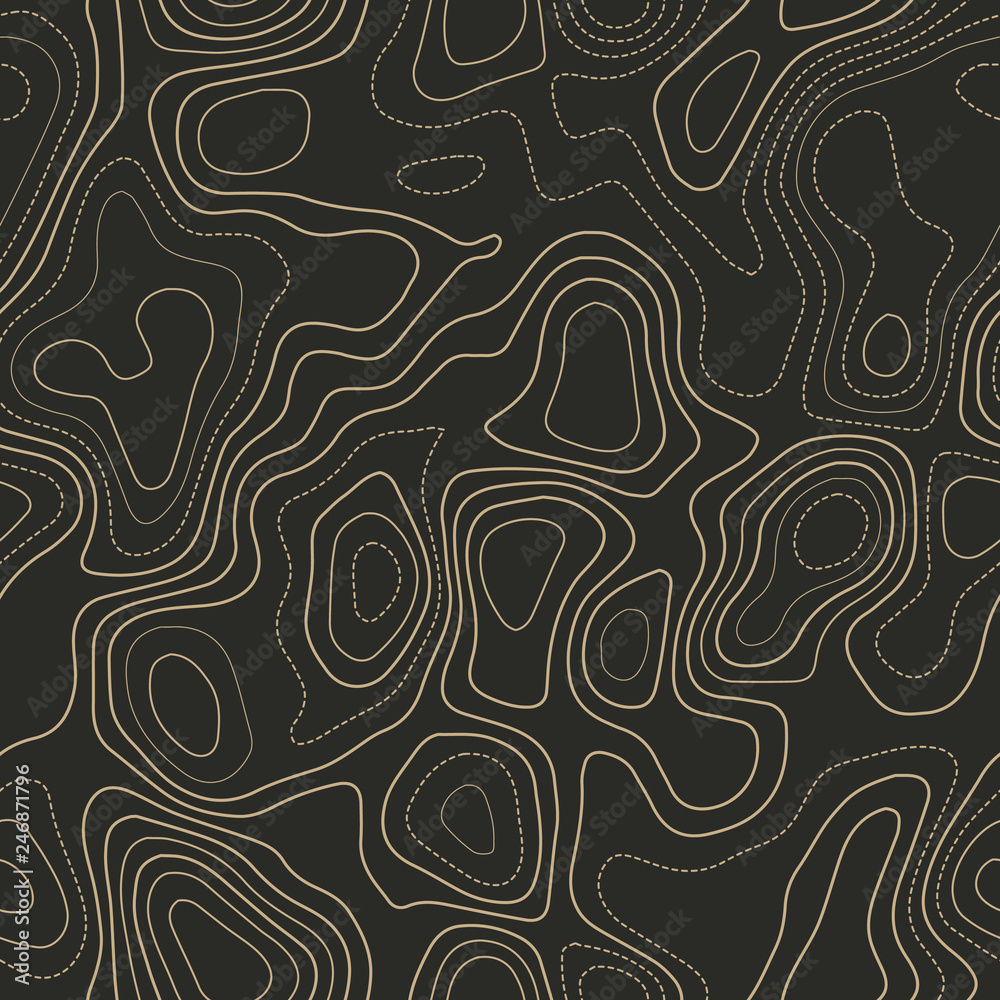 Topographic map background. Actual topography map. Seamless design ...
