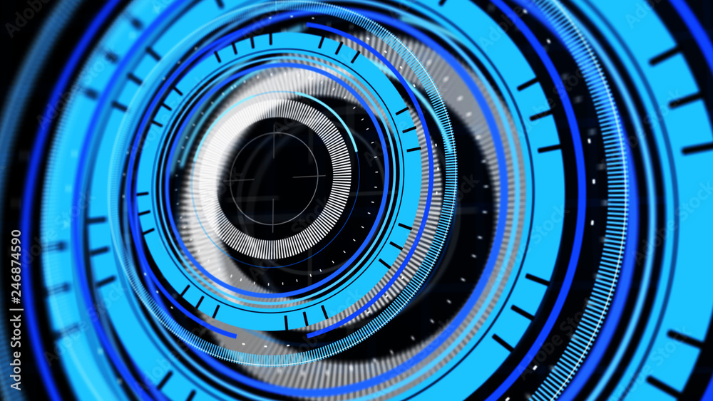 Abstract surround radar interface on mesh base.Futuristic HUD radar ...