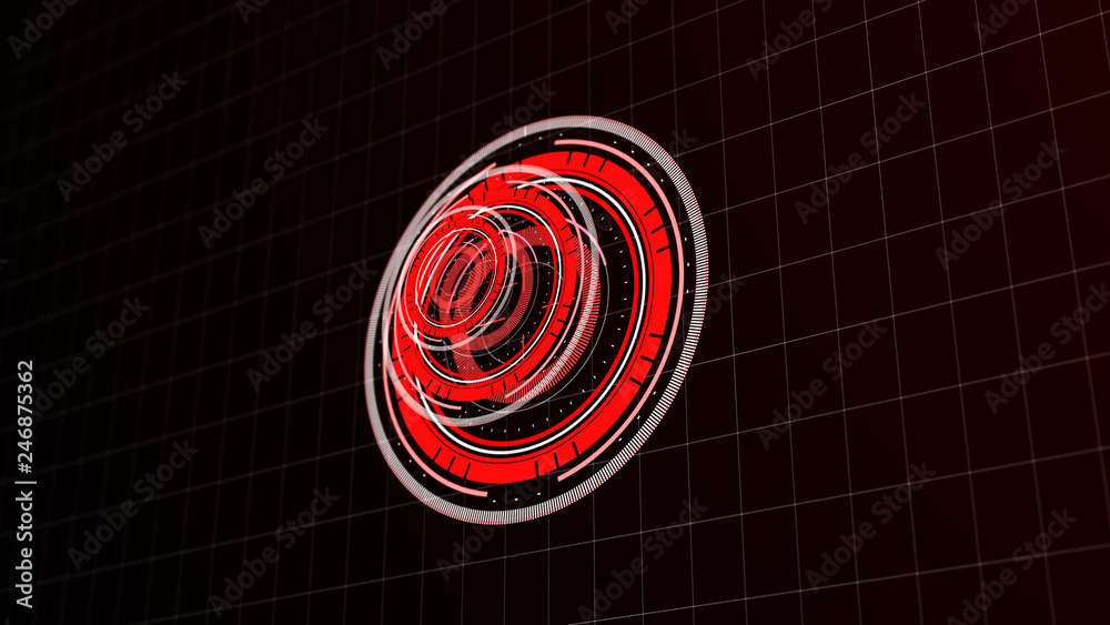 Abstract surround radar interface on mesh base.Futuristic HUD radar ...