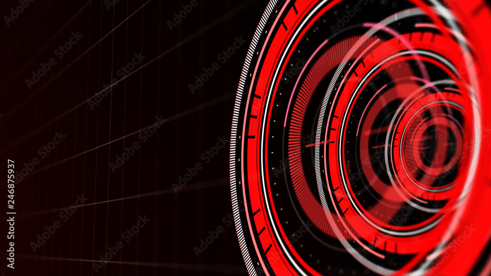 Abstract surround radar interface on mesh base.Futuristic HUD radar ...