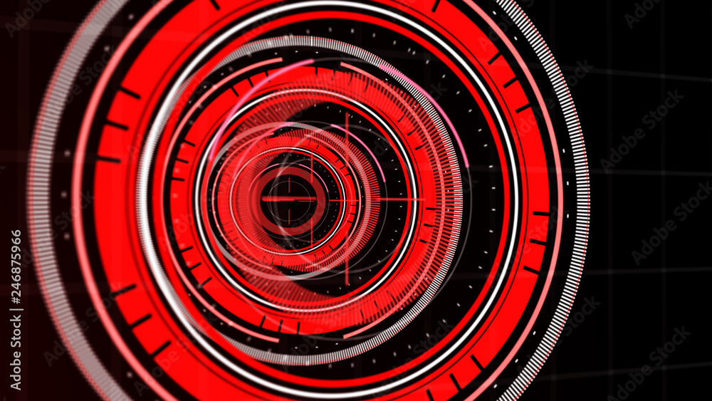 Abstract surround radar interface on mesh base.Futuristic HUD radar ...