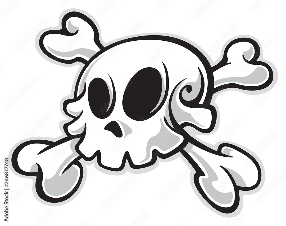 Cartoon skull Stock Vector | Adobe Stock