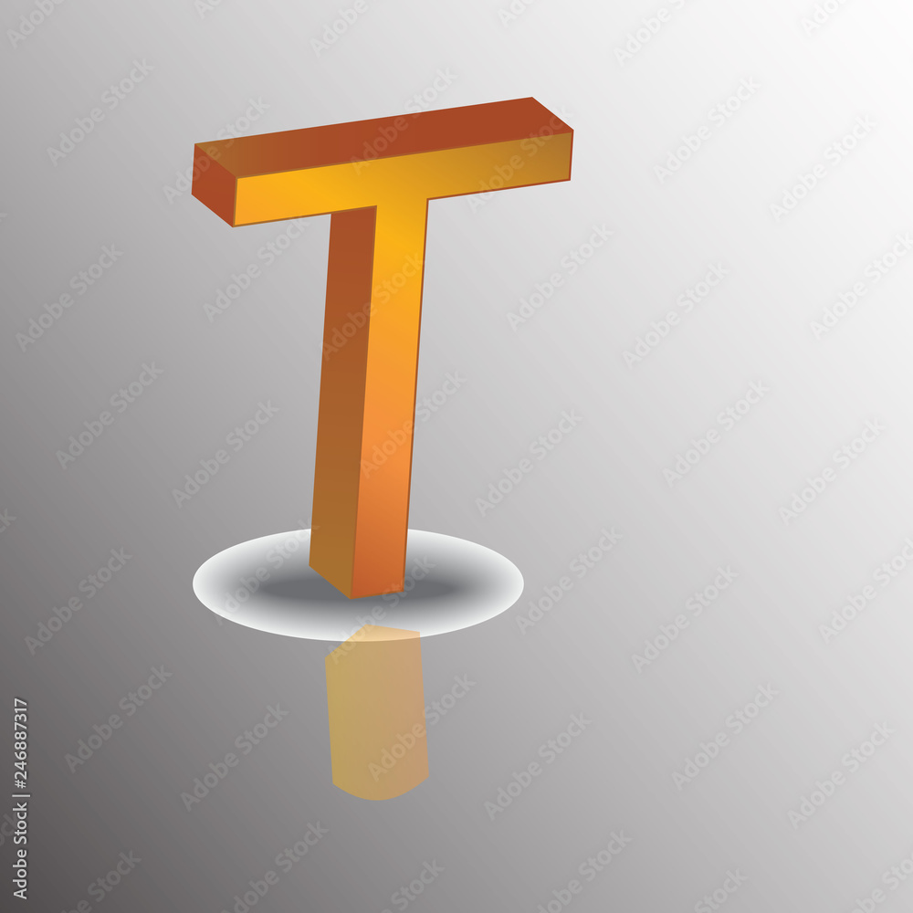 logoT yellow/In the picture the logo T yellow, a logo with gradients of ...