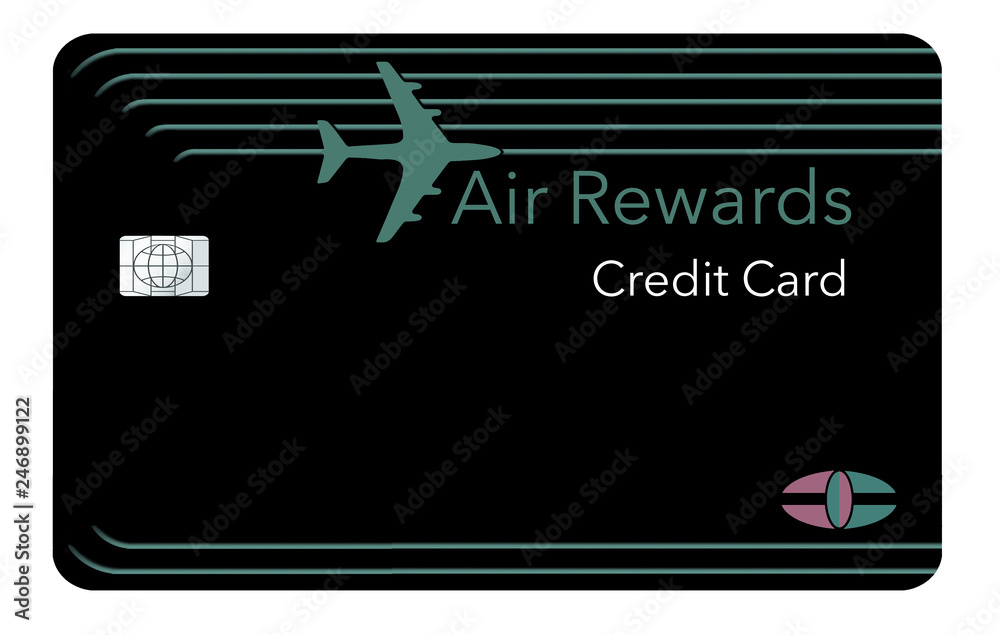 Here is a mock air miles reward credit card that features the outline ...