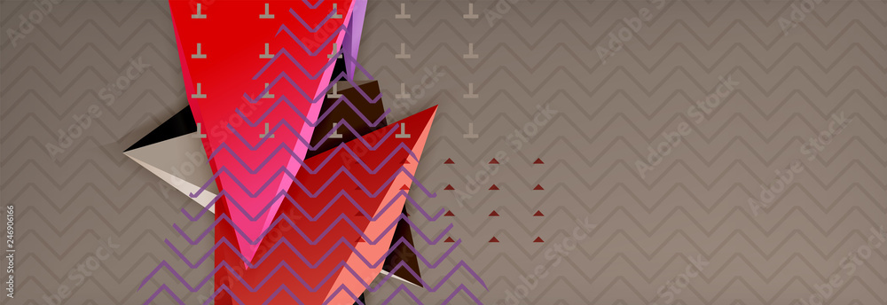 3d Triangular Shapes Geometric Background Origami Style Pattern With