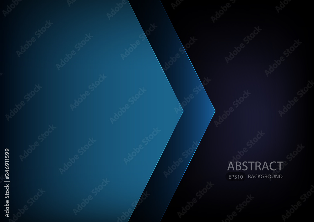 Blue angle arrow overlap vector background on space for text and ...