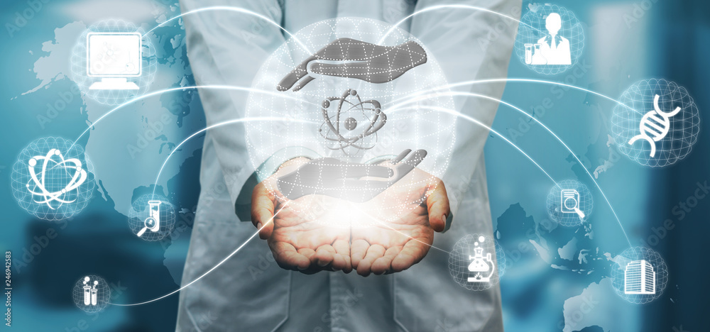 Medical Healthcare Research and Development Concept. Doctor in hospital ...