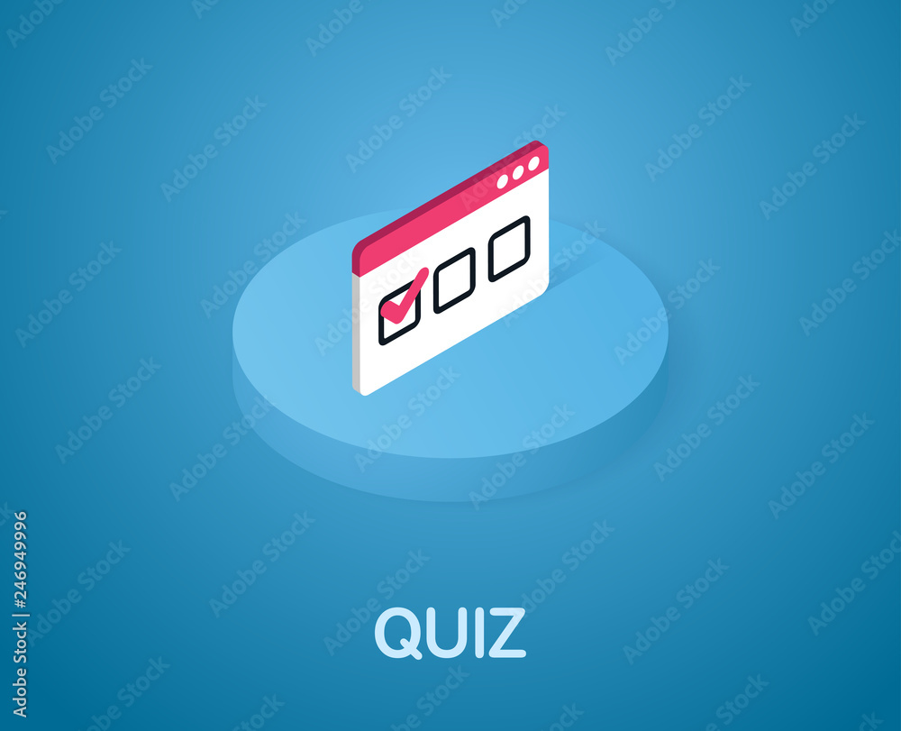 Flat 3d isometric Quiz concept. Test, exam, answer, education, learning ...