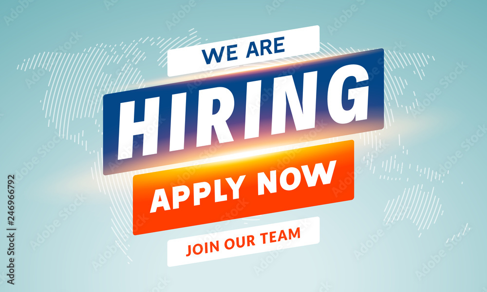 We are Hiring career employee message background. Employment hiring job ...