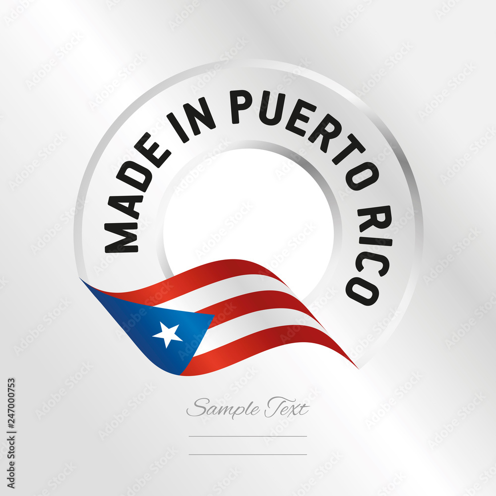 Made in Puerto Rico transparent logo icon silver background stamp Stock ...