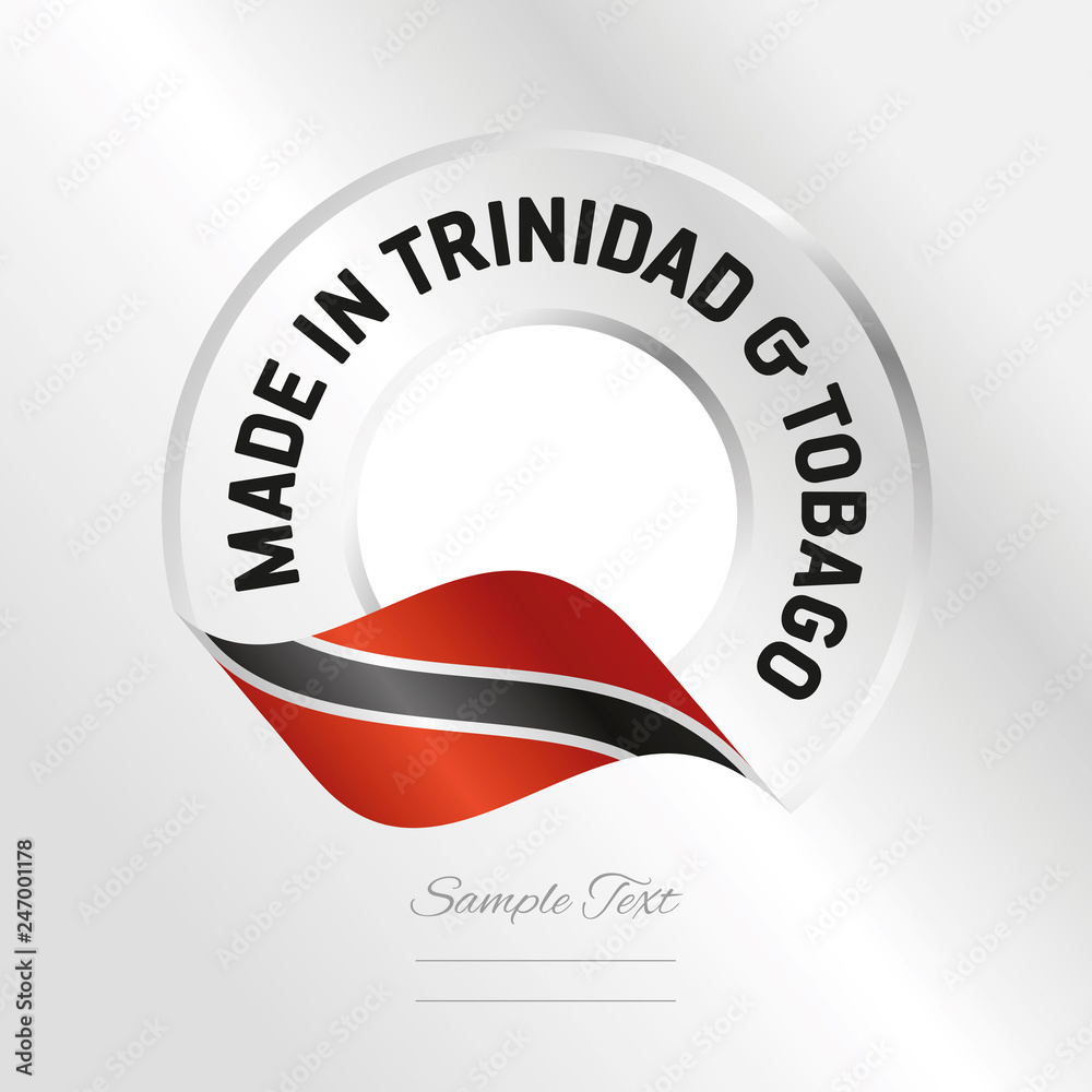 Made in Trinidad and Tobago transparent logo icon silver background ...