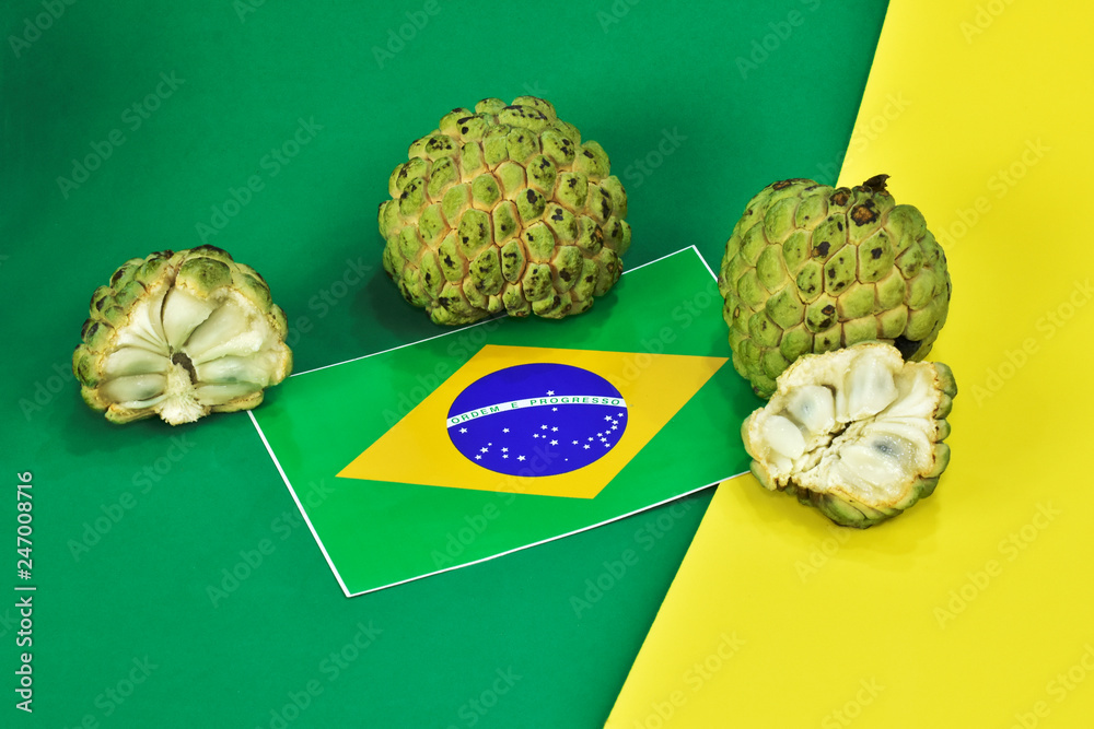 Exotic Brazilian fruit as known as "Fruta do Conde or Fruta Pinha ...