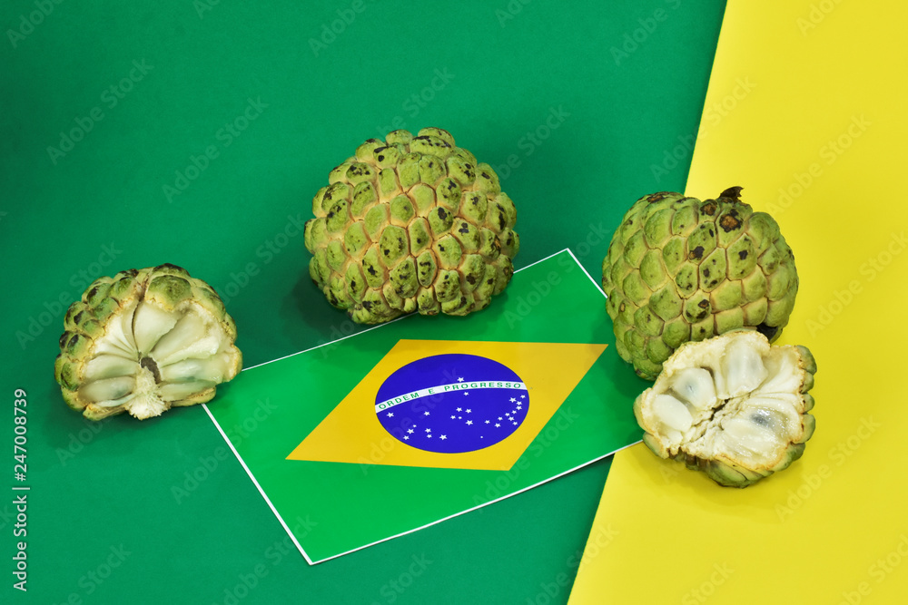 Exotic Brazilian fruit as known as "Fruta do Conde or Fruta Pinha ...