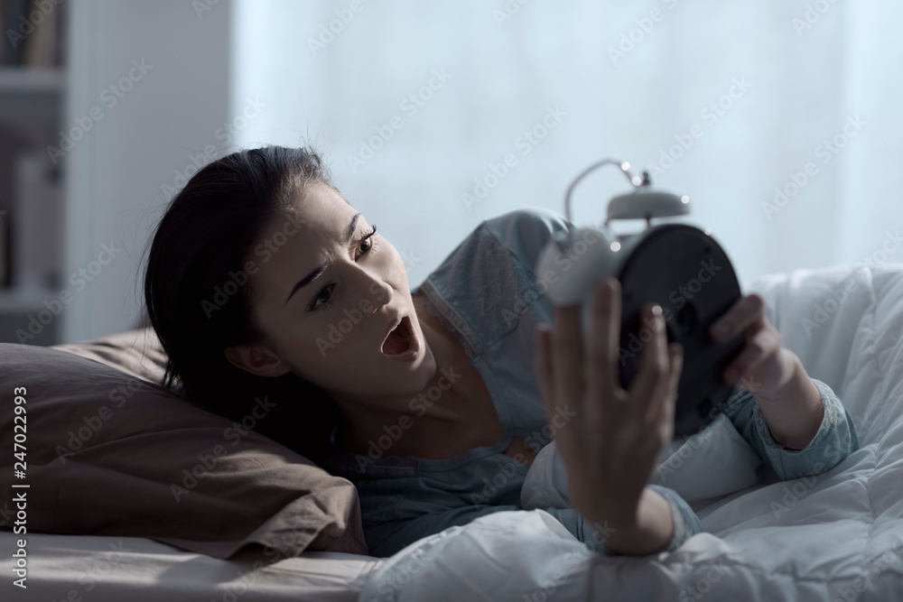 Woman Waking Up Late