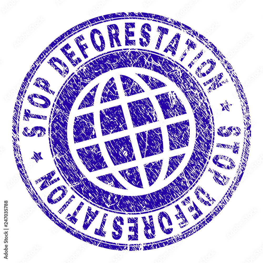 Vecteur Stock STOP DEFORESTATION stamp watermark with grunge texture ...