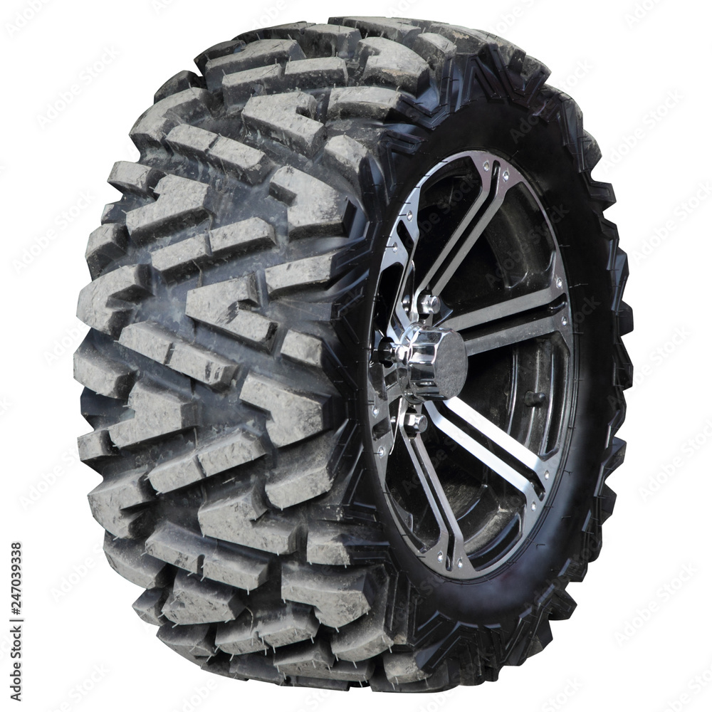 The wheel of a modern ATV. Foto Stok | Adobe Stock