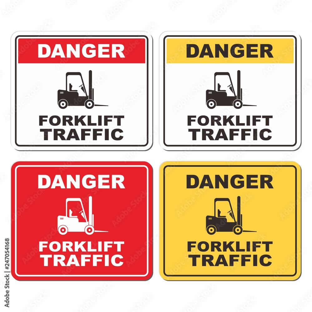 danger forklift traffic signs - vector sets Stock Vector | Adobe Stock