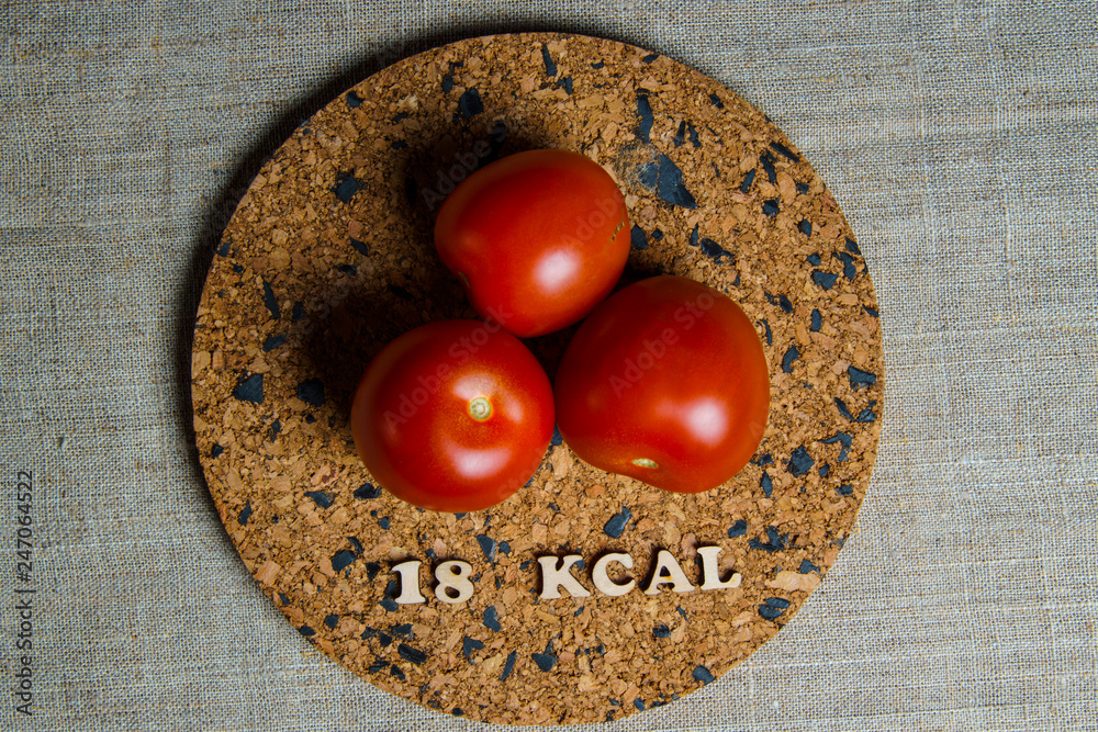 calorie foods tomato 18 kcal 100 grams diet Stock Photo | Adobe Stock