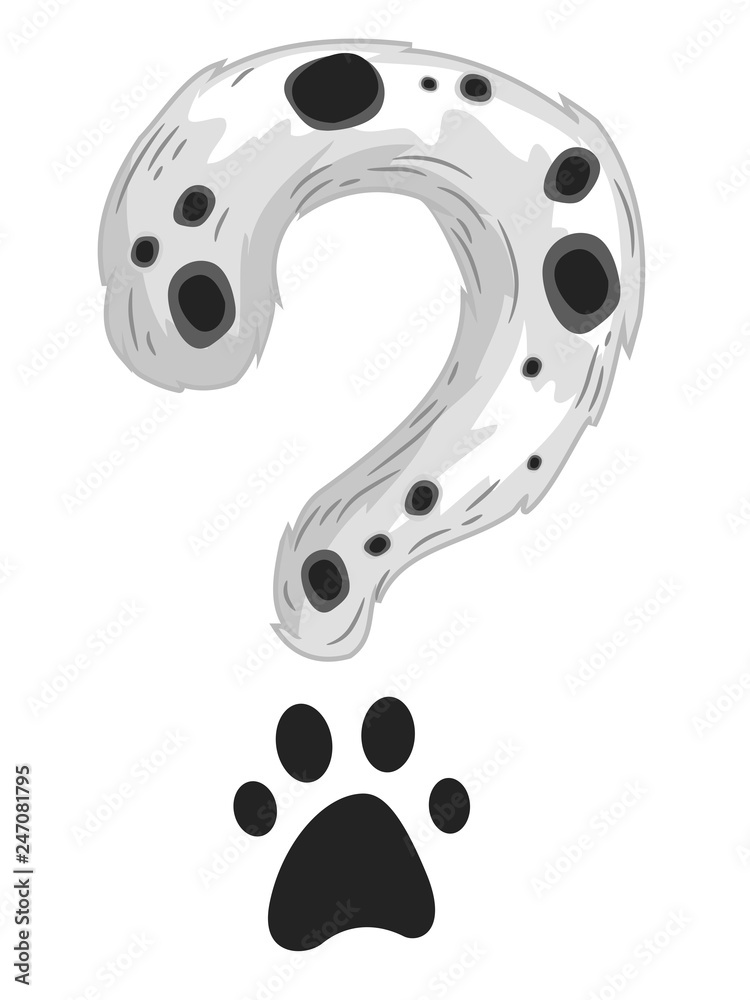 Question Mark Dalmatian Paw Illustration Stock Vector | Adobe Stock
