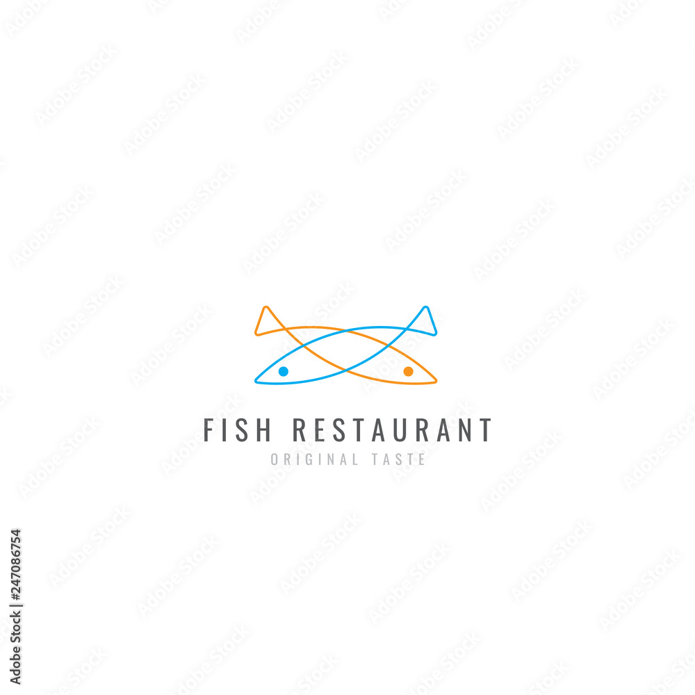logo fried fish restaurant Stock Vector | Adobe Stock