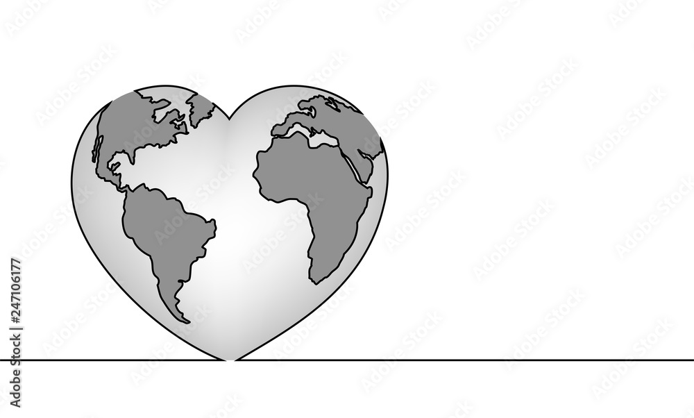Heart World Drawing
