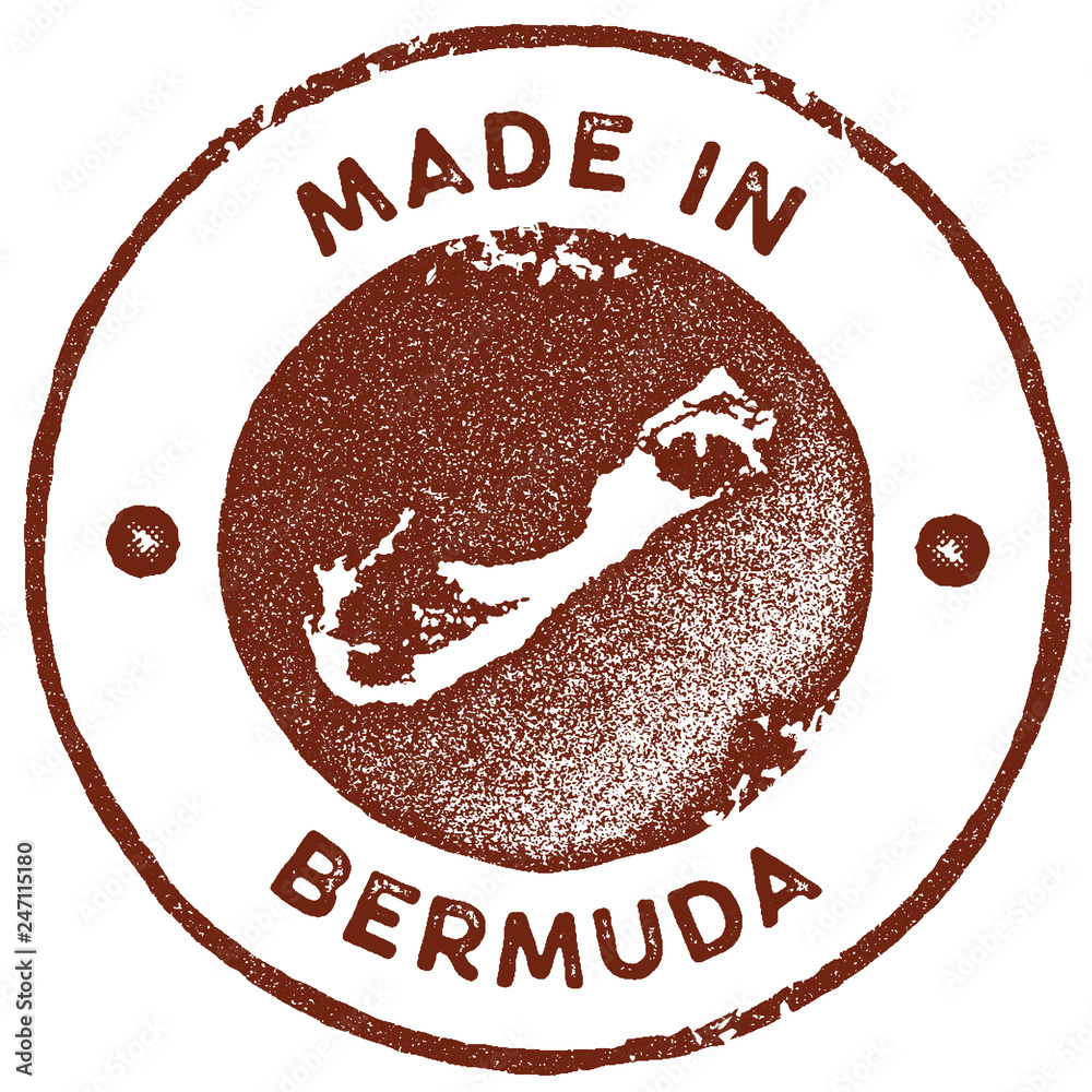 Bermuda map vintage stamp. Retro style handmade label, badge or element ...