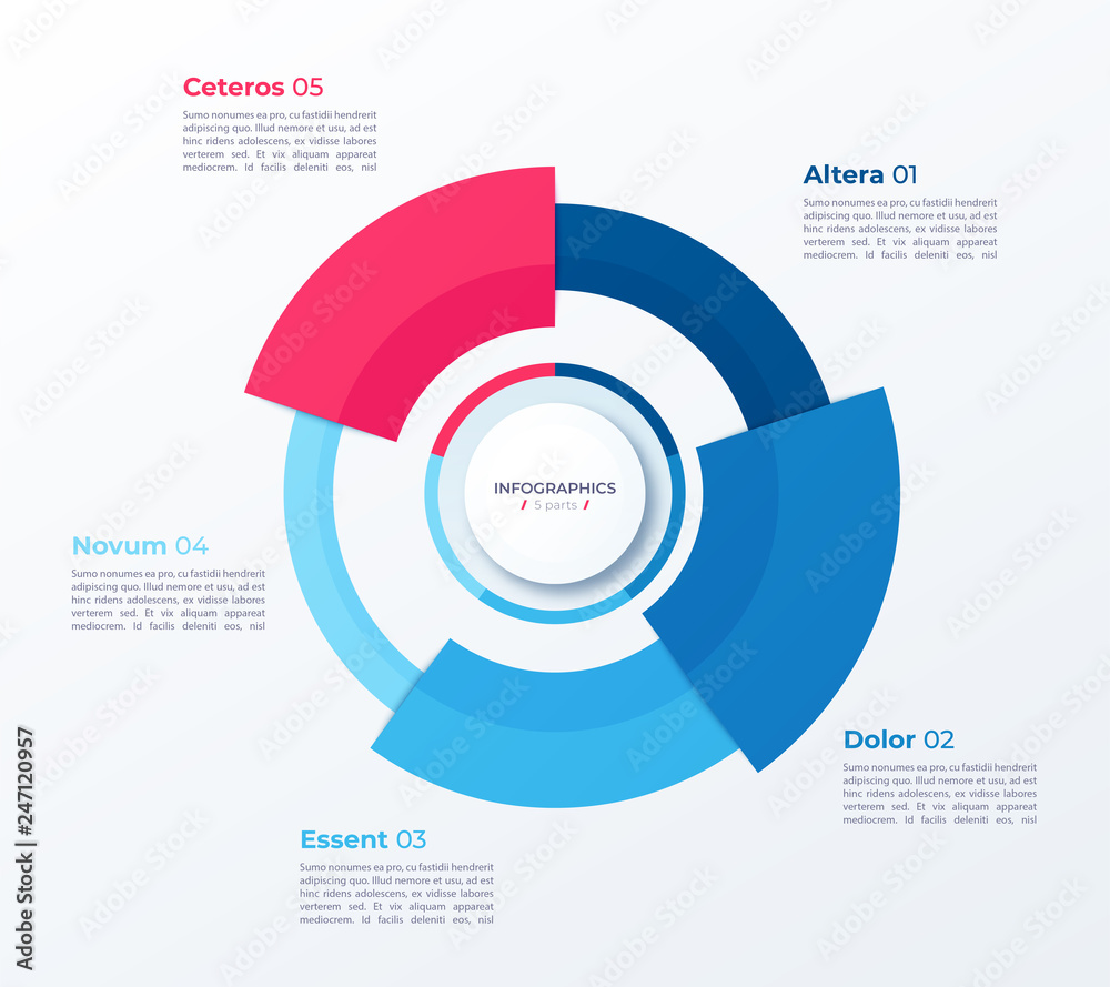Vector circle chart design, modern template for creating infographics ...