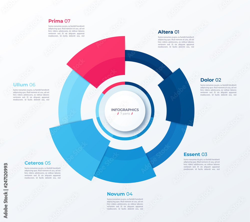 Vector circle chart design, modern template for creating infographics ...