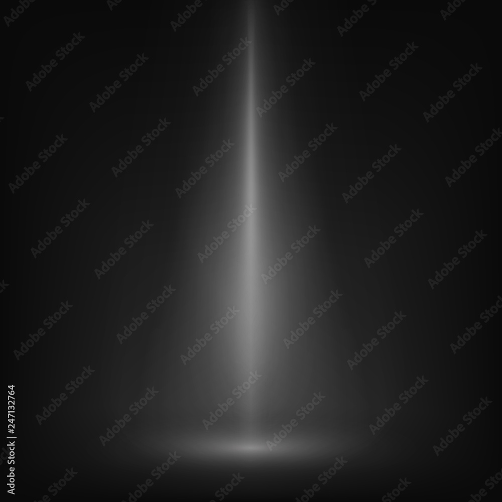 Scene illuminated spotlight. Light beam on black stage. Cinema ...