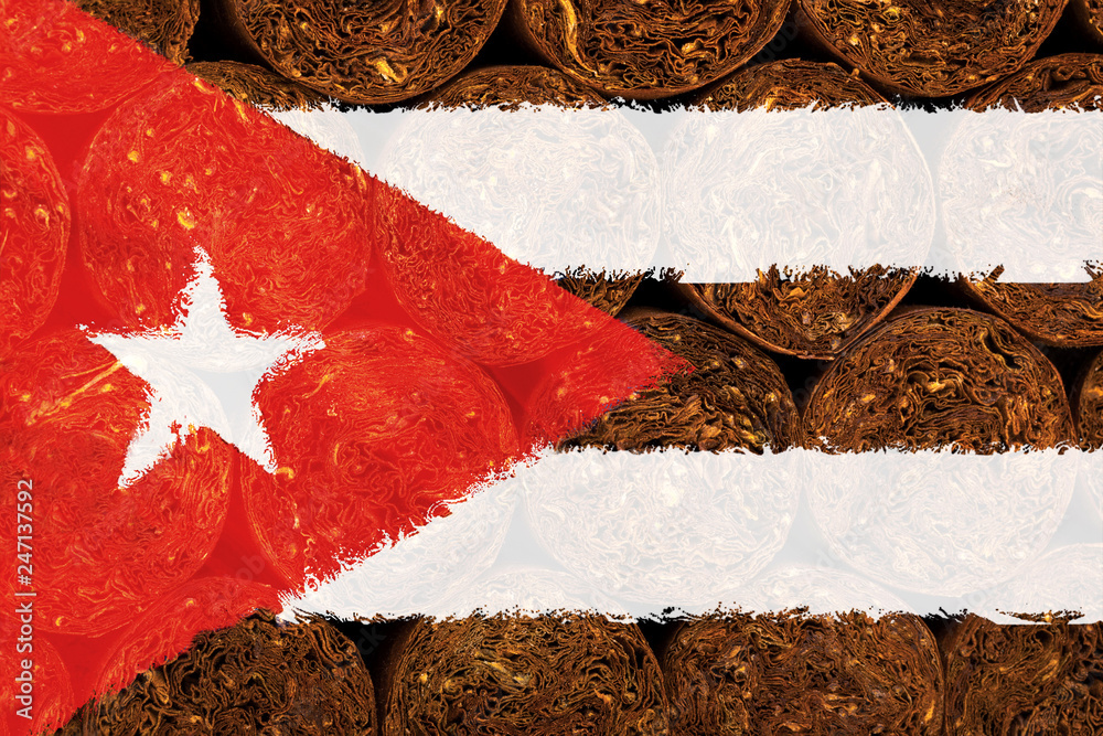 Flad of Cuba and cigars. Applying the Cuba flag to cigars. country and ...