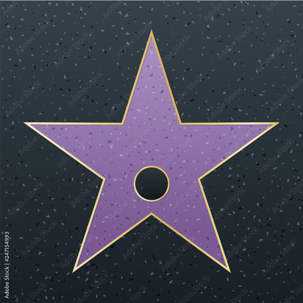Walk of fame star illustration. Famous reward symbol. Achievement of ...