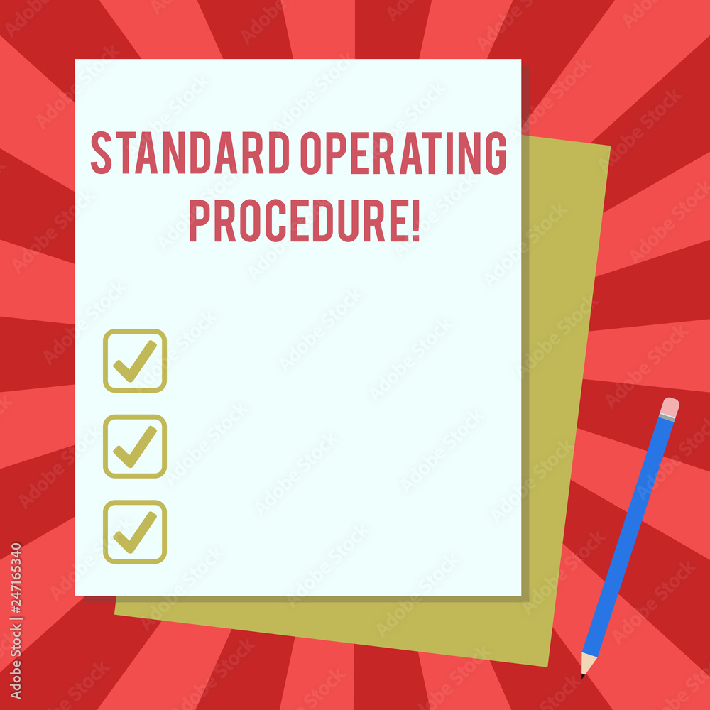 Word writing text Standard Operating Procedure. Business concept for ...