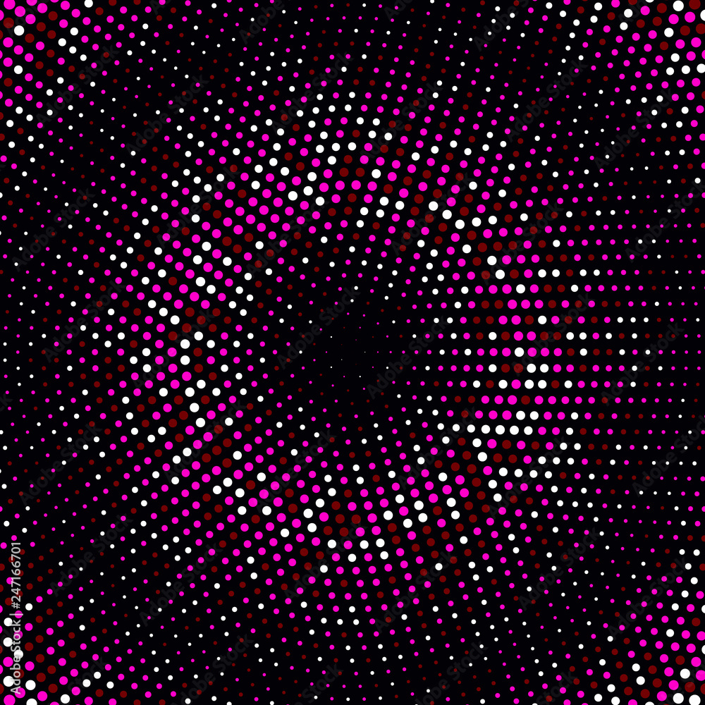 Bright colorful disco lights halftone circle frame isolated on black ...