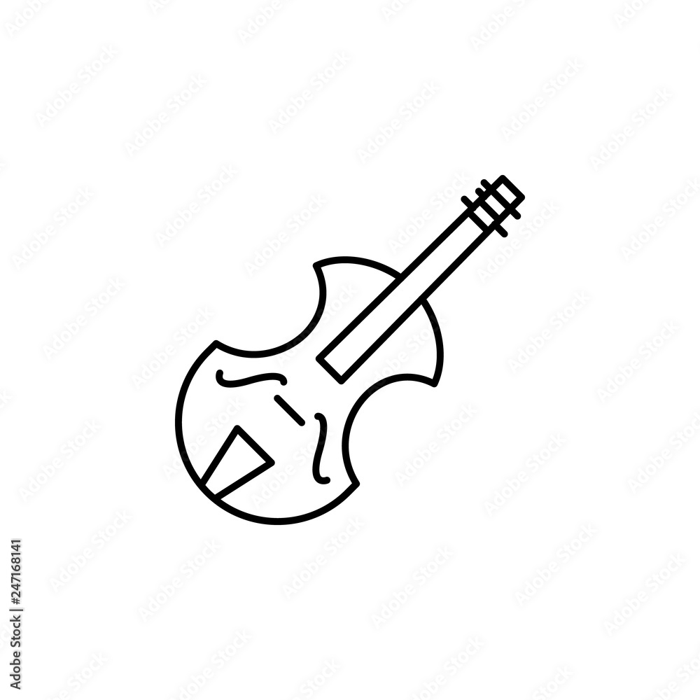 violin, music instrument icon. Element of education illustration. Signs ...