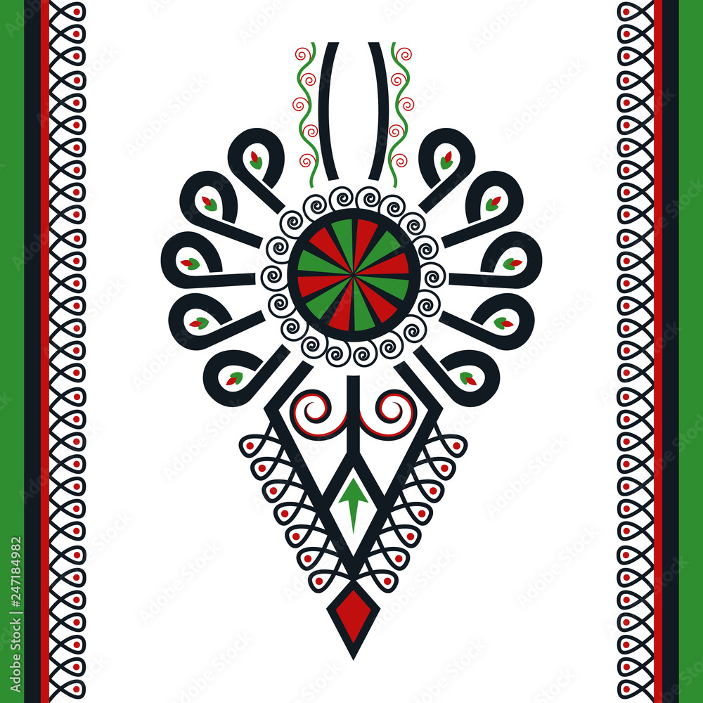 Poster Polski folklor - kolorowa parzenica z ramką – Wall Art | UkPosters