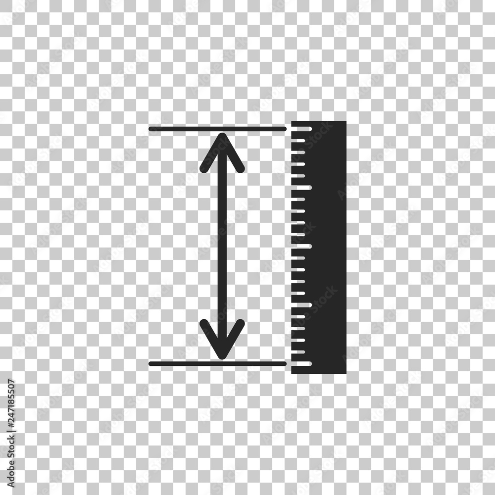 Vecteur Stock The measuring height and length icon isolated on ...