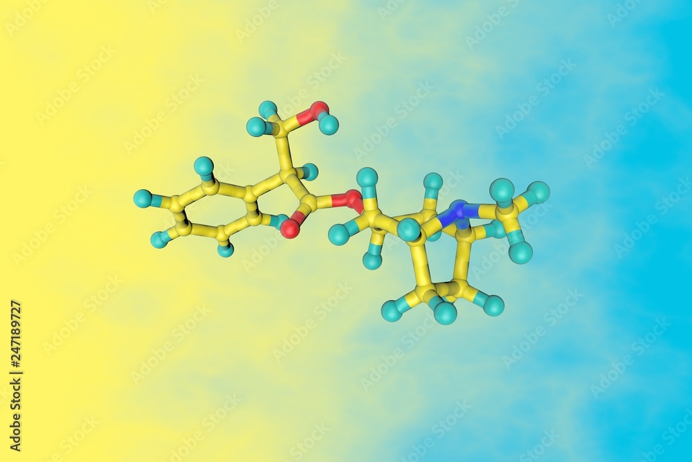Molecular structure of atropine. Medical background. Scientific ...