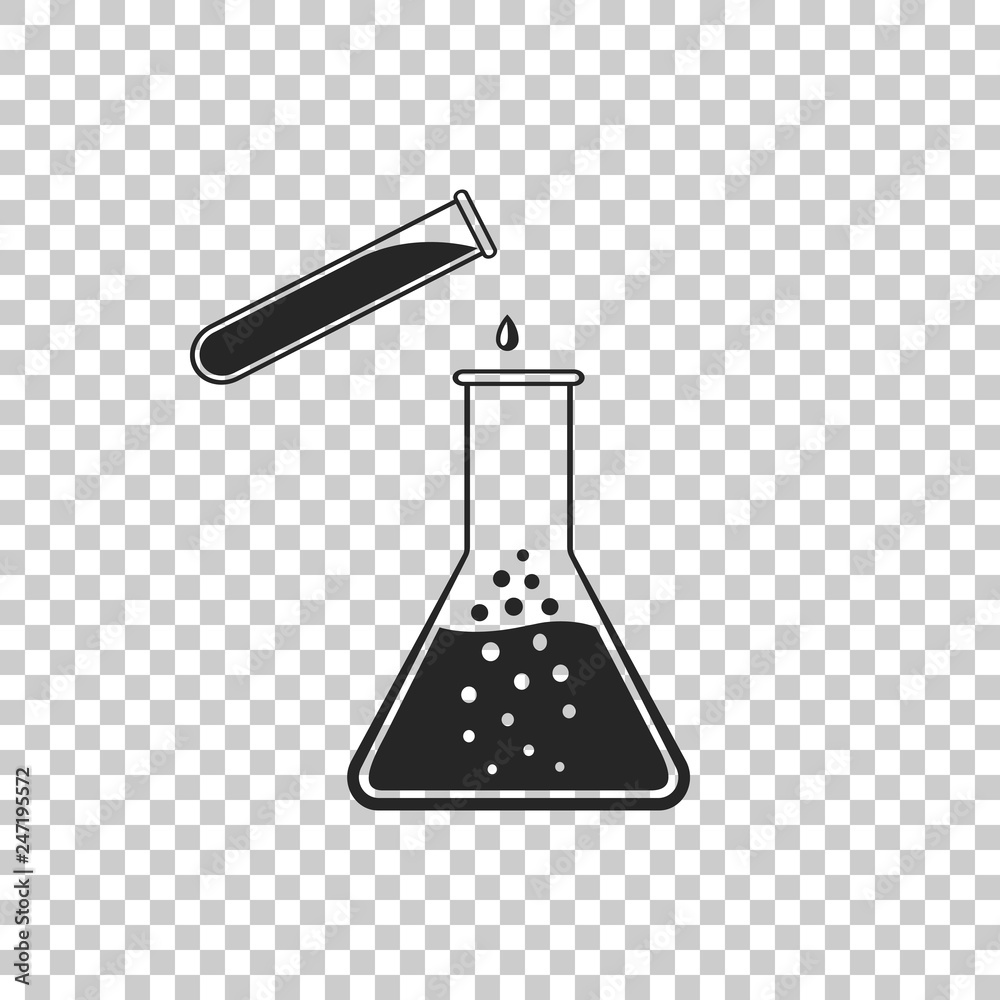 Test tube and flask - chemical laboratory test icon isolated on ...